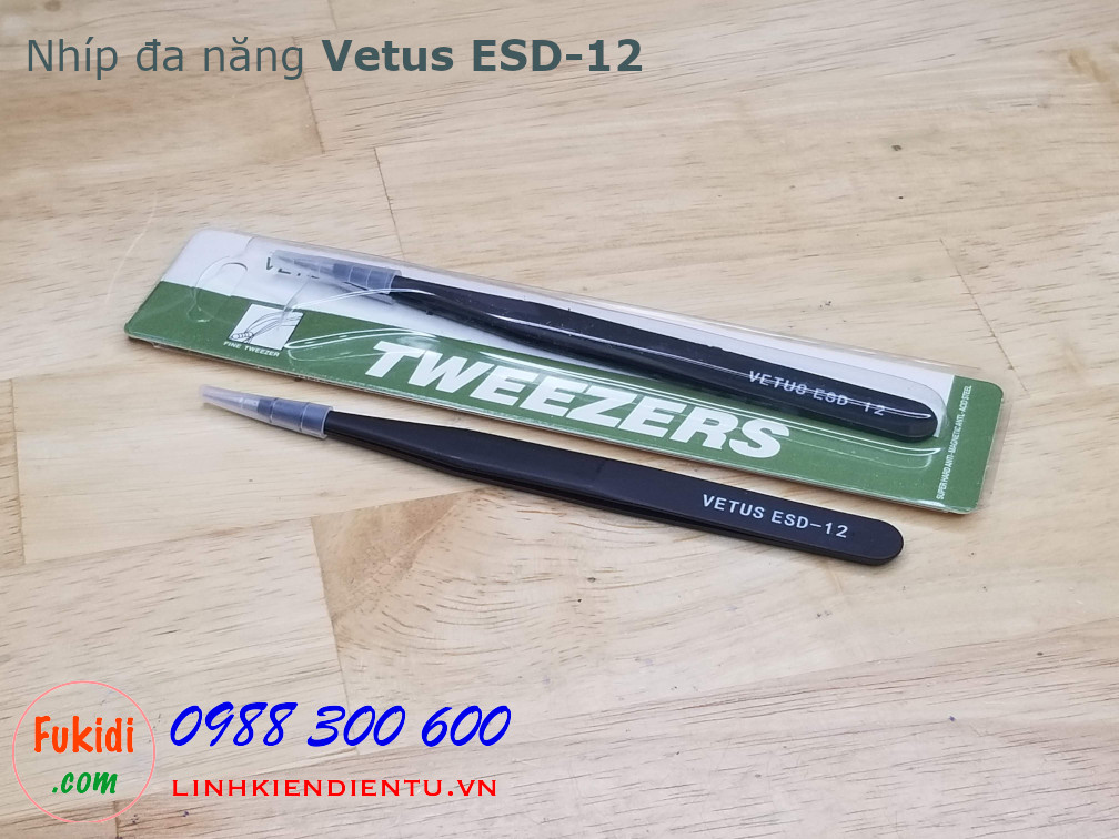 Nhíp gắp linh kiện điện tử VETUS ESD-12 - FUKIDI