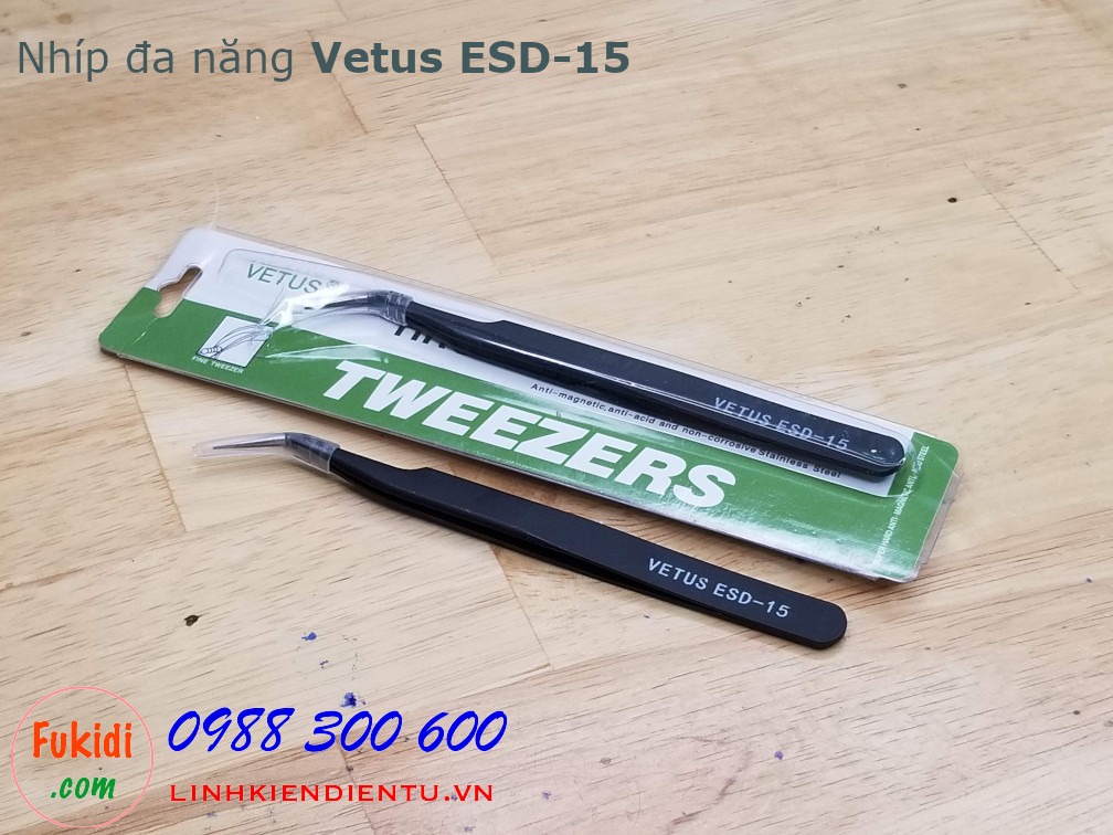 Nhíp đa năng, phù hợp để gắp linh kiện điện tử VETUS ESD-15 - FUKIDI