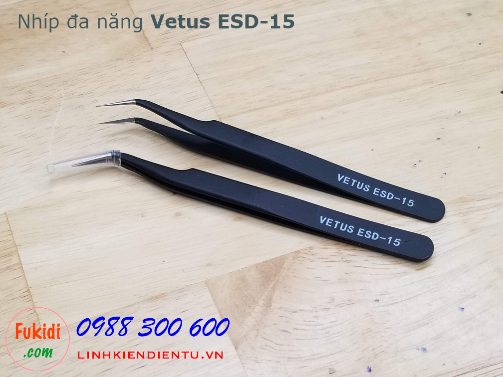 Nhíp đa năng, phù hợp để gắp linh kiện điện tử VETUS ESD-15 - FUKIDI