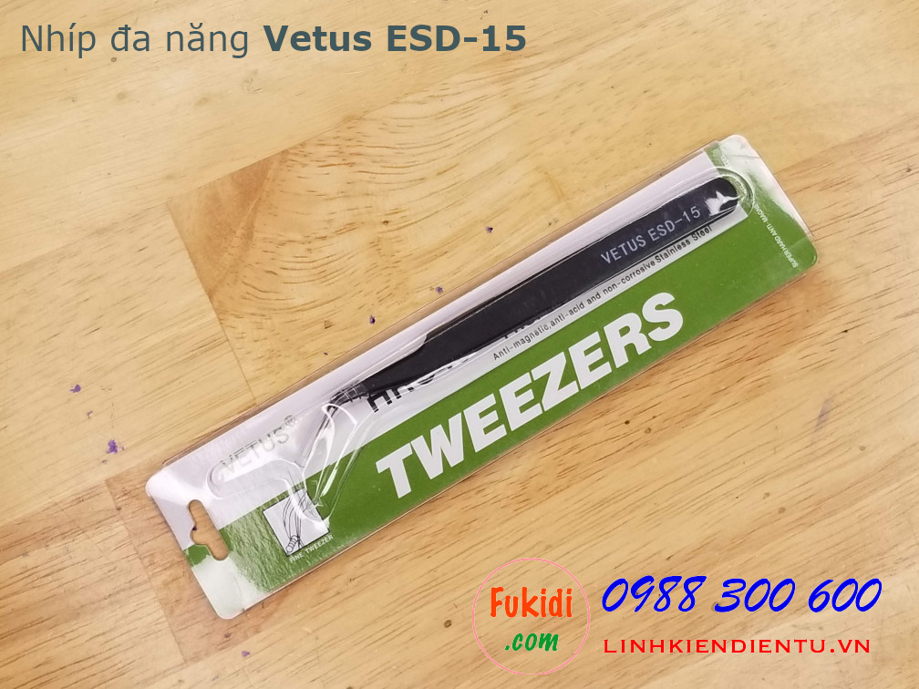 Nhíp đa năng, phù hợp để gắp linh kiện điện tử VETUS ESD-15 - FUKIDI